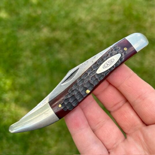 Case XX USA 1971 (9 dot) 61093 Texas Toothpick Red Bone - Old Pocket Knives