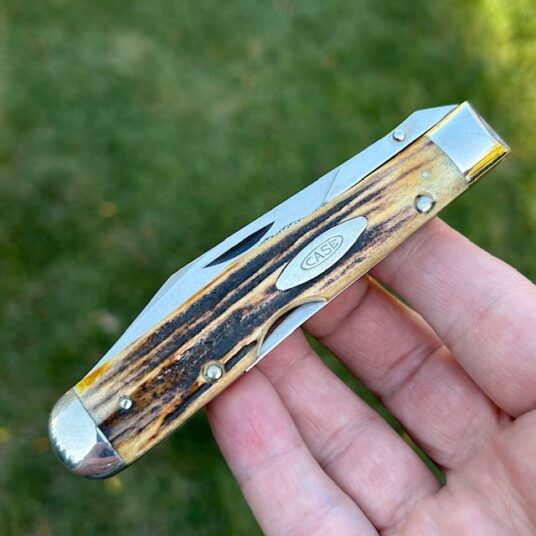 Case XX USA 1971 Cheetah Stag Handle Swing Guard Knife - Old Pocket Knives