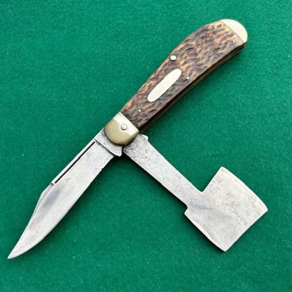 Elgin Cutlery Co Folding Hatchet Knife Jigged Bone Handles - Old Pocket ...